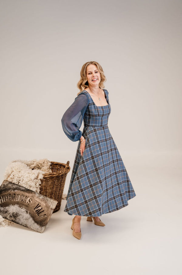 SJP-Inspired Blue Check Dress – Horrocks Vale Collections